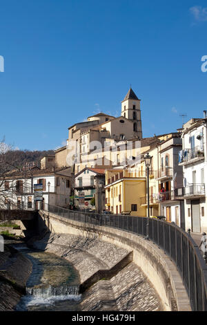 view on the Calvello village, Lucanian Apennine National Park, Italy ...