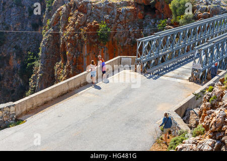Aradena, Crete, 25 May, 2016: unidentified people visit famous truss ...