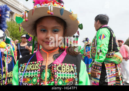 Traditional Bolivian Tinku dancer at Latino festival - Washington, DC ...