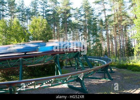 Kouvola, Finland 1 July 2015 - Ride Star Flyer in motion in amusement ...