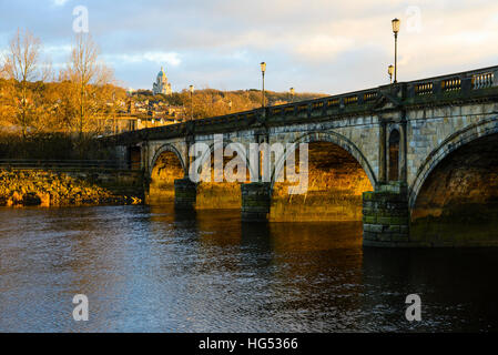 Lancaster, Lancashire, England - Skerton Bridge and Castle Stock Photo ...