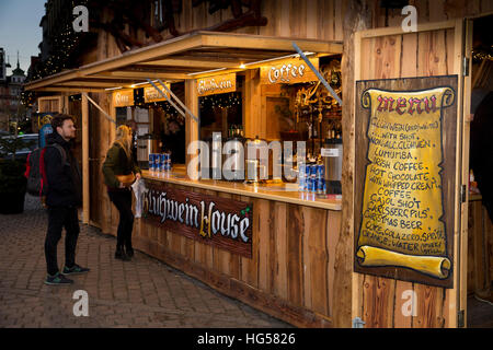 Denmark, Copenhagen, Kongens Nytorv, visitors amongst Christmas Market ...