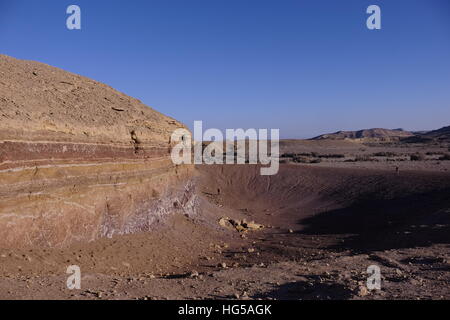 Sandstone color bands in Makhtesh Ramon Crater, Negev desert, Israel ...