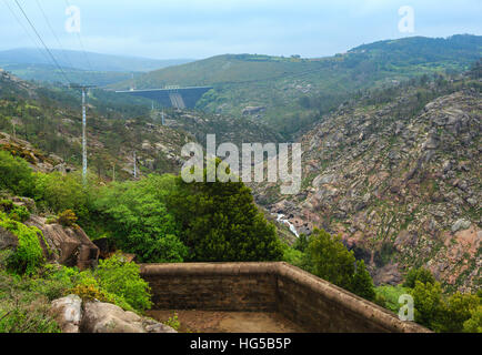 Scenic view of Xallas river Dam in Ezaro, Galicia, Spain Stock Photo ...