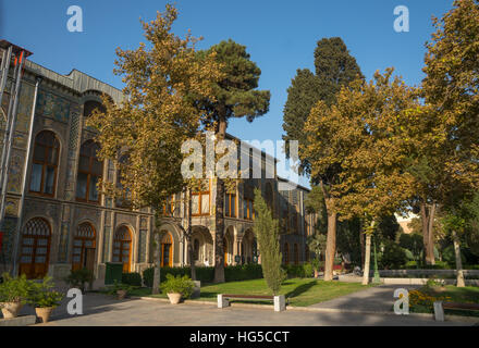 Low angle view of the Golestan Palace in Tehran city, Iran. Also known ...