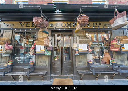 verde and company. spitalfields shop. wooden shop front Stock Photo - Alamy