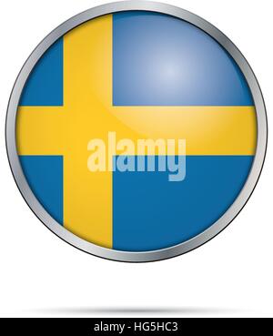 Swedish flag button Stock Vector Image & Art - Alamy