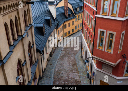 Typical street corner in Stockholm, Sweden. Bellmansgatan and ...