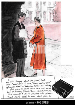 1956 British advertisement for Rowntree's Black Magic chocolate box ...