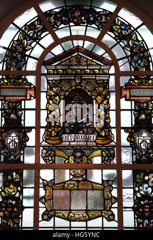 Stained glass portrait of Queen Victoria Stock Photo - Alamy
