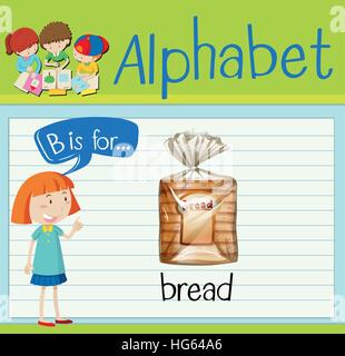 Flashcard letter B is for bread Stock Vector Image & Art - Alamy