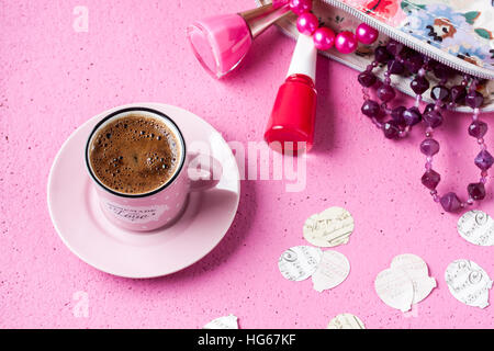 Turkish coffee with pinky style Stock Photo - Alamy