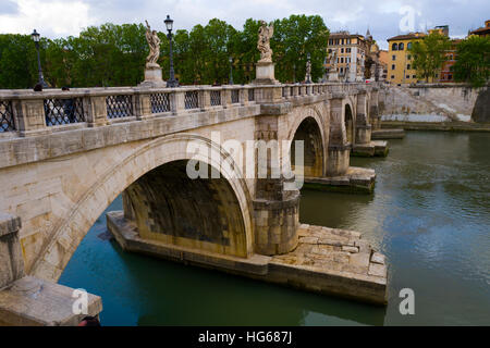 bridge over the Tiber in Rome. Horizontal Stock Photo - Alamy