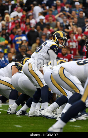 Los Angeles Rams quarterback John Wolford throws against the Arizona ...