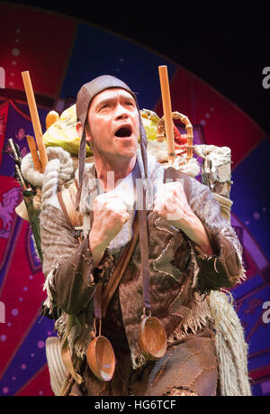 Marcus Brigstocke as King Arthur and Todd Carty as Patsy. Monty Python ...