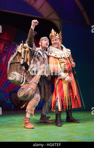 Marcus Brigstocke as King Arthur and Todd Carty as Patsy. Monty Python ...
