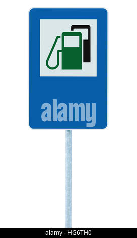 Service station or petrol station ahead sign Stock Photo - Alamy