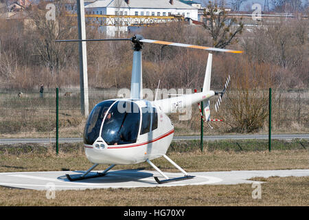 Robinson R44 helicopter cockpit controls dashboard Stock Photo - Alamy
