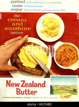 1960s UK New Zealand Butter Magazine Advert Stock Photo - Alamy