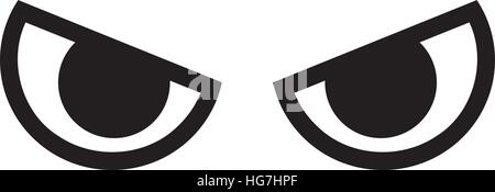 Eyes cartoon style icon. Bad emotions. Anger, rage red eyes Stock ...