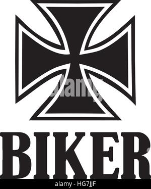 Biker with choppers iron cross Stock Vector Image & Art - Alamy