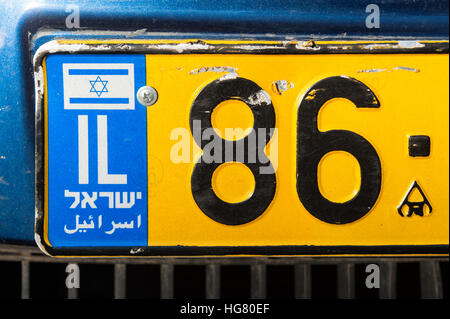Israel, license plate Stock Photo - Alamy