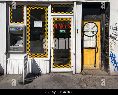 Stick figure mural by street artist Stik seen from Phoenix Garden ...