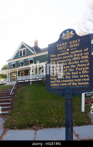 Historic National Road - Outside the Zane Grey Museum. A fall tree ...