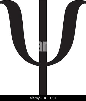 Psi Greek letter icon, Psi symbol in ancient Greek frame, vector ...