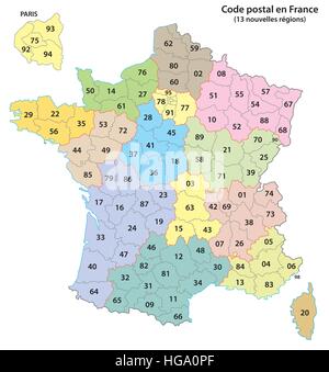 france 2-digit postcodes map Stock Vector Image & Art - Alamy