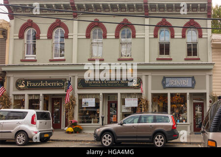 main street shops Warwick New York Stock Photo - Alamy