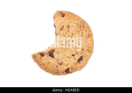 Bitten chocolate chip cookie isolated on white background Stock Photo ...