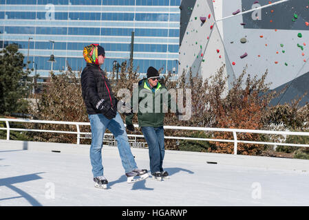 Ice skating ribbon. Maggie Daley Park, Chicago, Illinois Stock Photo ...
