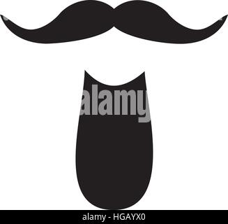 Handlebar and Chin Puff Beard style men in face illustration Facial ...