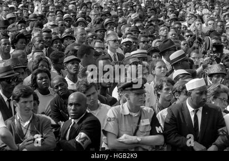 Crowd of People at Lincoln Memorial during March on Washington for Jobs ...