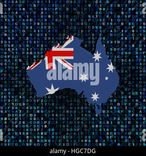 Australia map flag on hex code illustration Stock Photo - Alamy