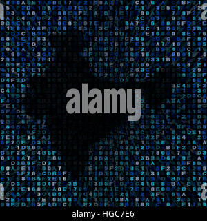 India map silhouette on hex code illustration Stock Photo - Alamy