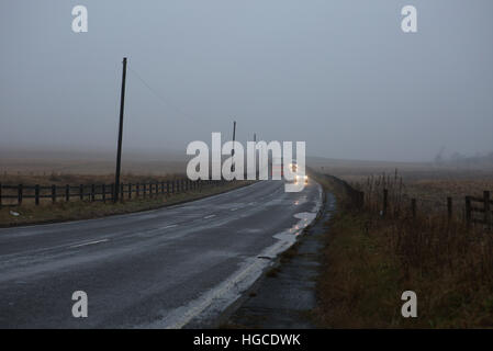 Difficult driving conditions, West Pennine Moors Stock Photo - Alamy