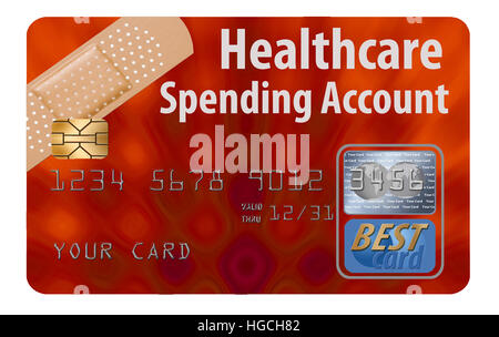 Healthcare Spending Account credit card is shown isolated on a white ...