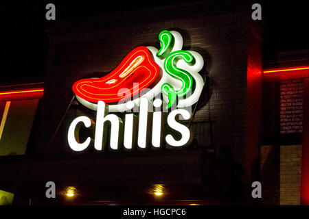 Sign in front of a Chili's restaurant near Baltimore, Maryland Stock ...