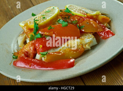 Psari Plaki - Greek-Style Baked Fish Stock Photo - Alamy
