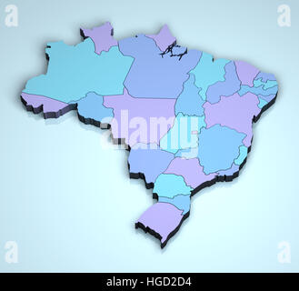 Brazil 3D shape image geographical location Stock Photo - Alamy