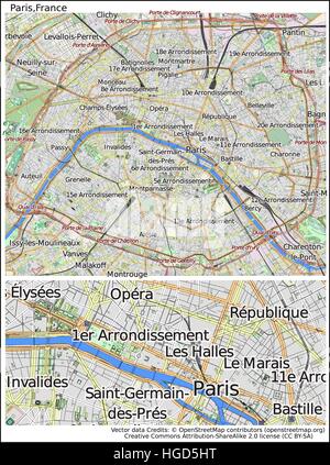 France Political Map with capital Paris, national borders, most Stock ...