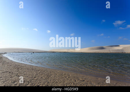 White sand dunes panorama from Lencois Maranhenses National Park ...