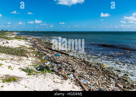 Mexico Coastline ocean Pollution Problem with plastic litter 8 Stock ...
