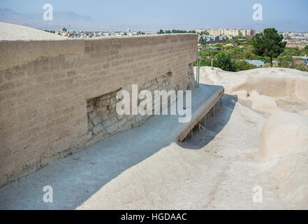 Ziggurat structure in large ancient archeological site called Tepe ...