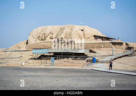 Ziggurat structure in large ancient archeological site called Tepe ...