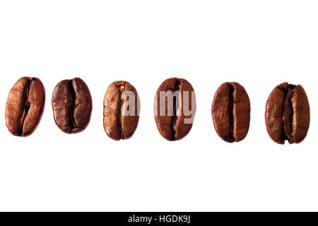 Coffee beans in a row Stock Photo - Alamy