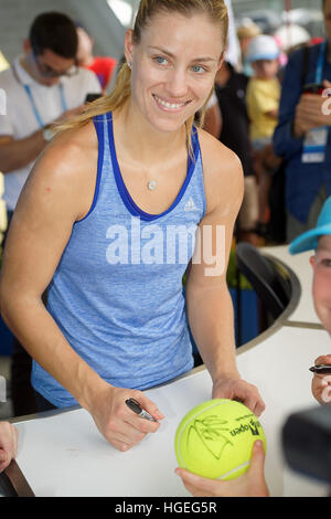 at the Sydney International tennis tournament at Sydney Olympic Park ...