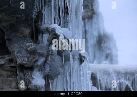 Roma, Italy. 08th Jan, 2017. The great cold gives a rare sight as the ...